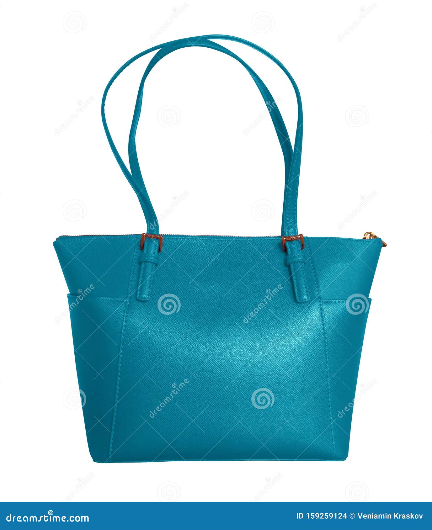 Luxury Leather Handbag - Light Blue Stock Photo - Image of handle ...