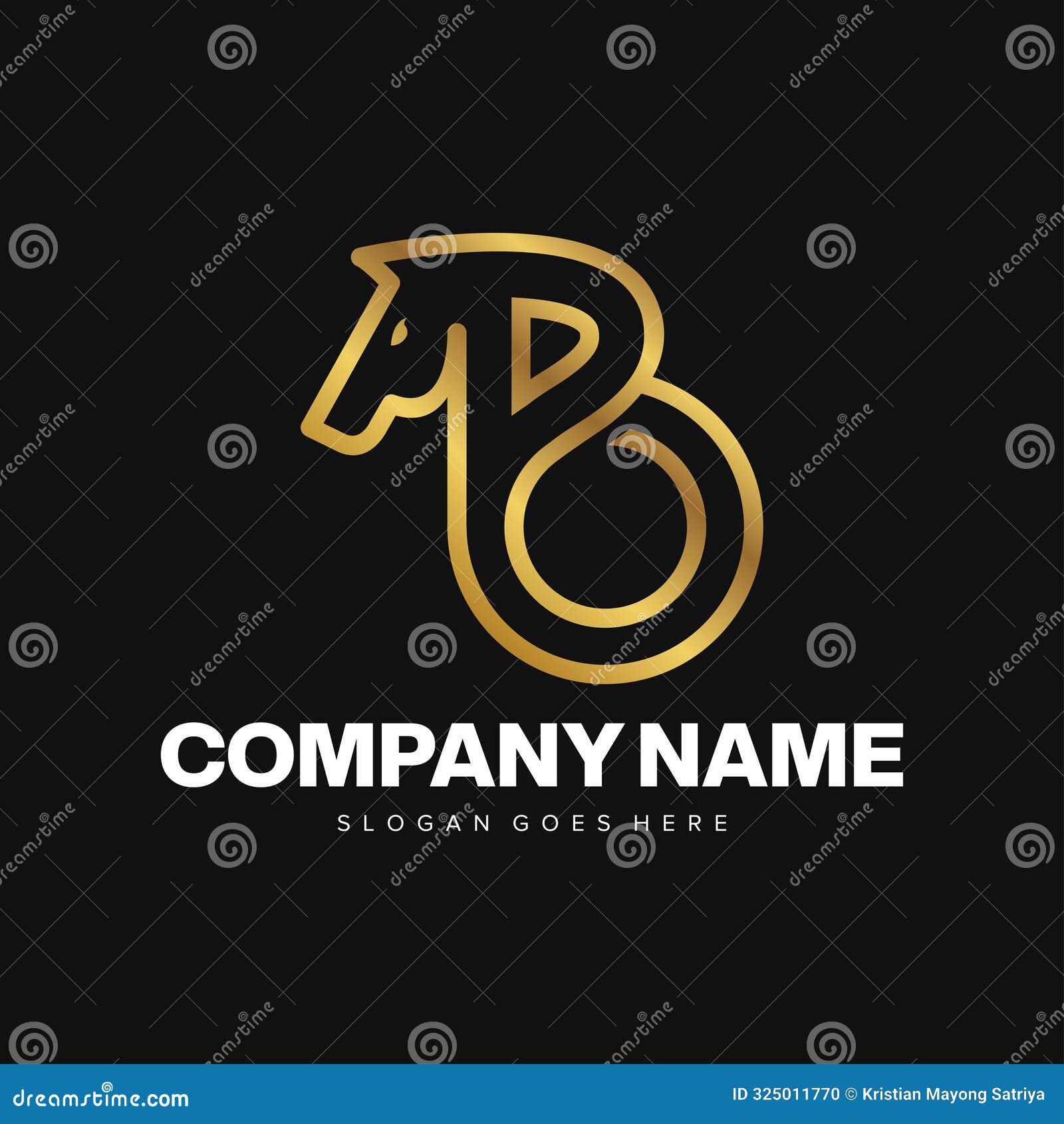 Luxury Letter B with Abstract Horse Logo Stock Illustration ...