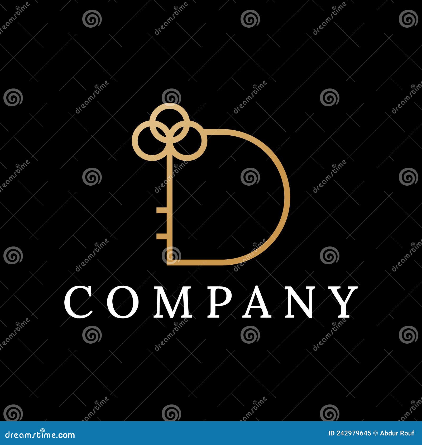 Letter D with Key Logo Design Stock Vector - Illustration of line ...