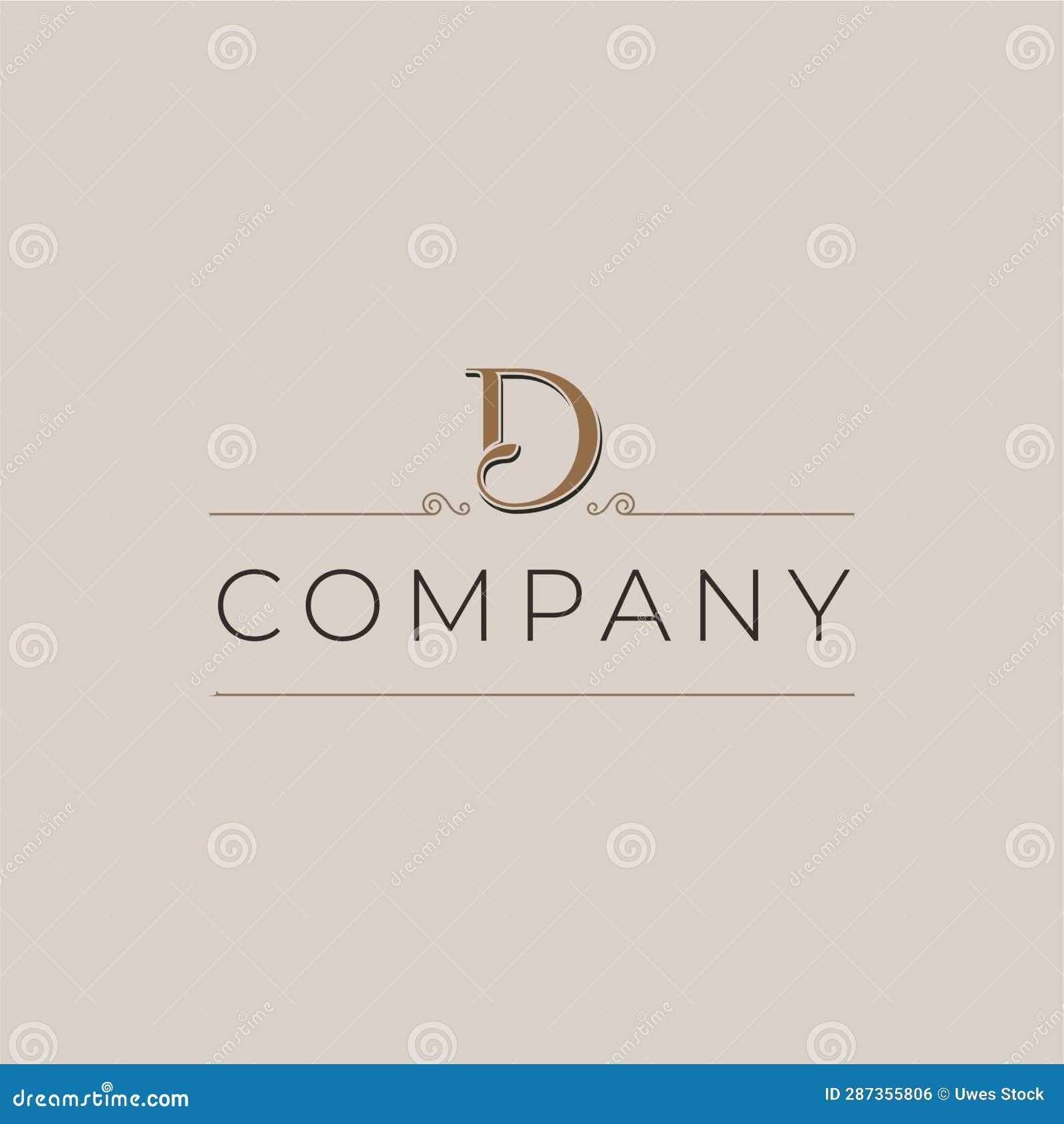 Luxury Letter D Monogram Serif Logo Design Vector Stock Illustration ...