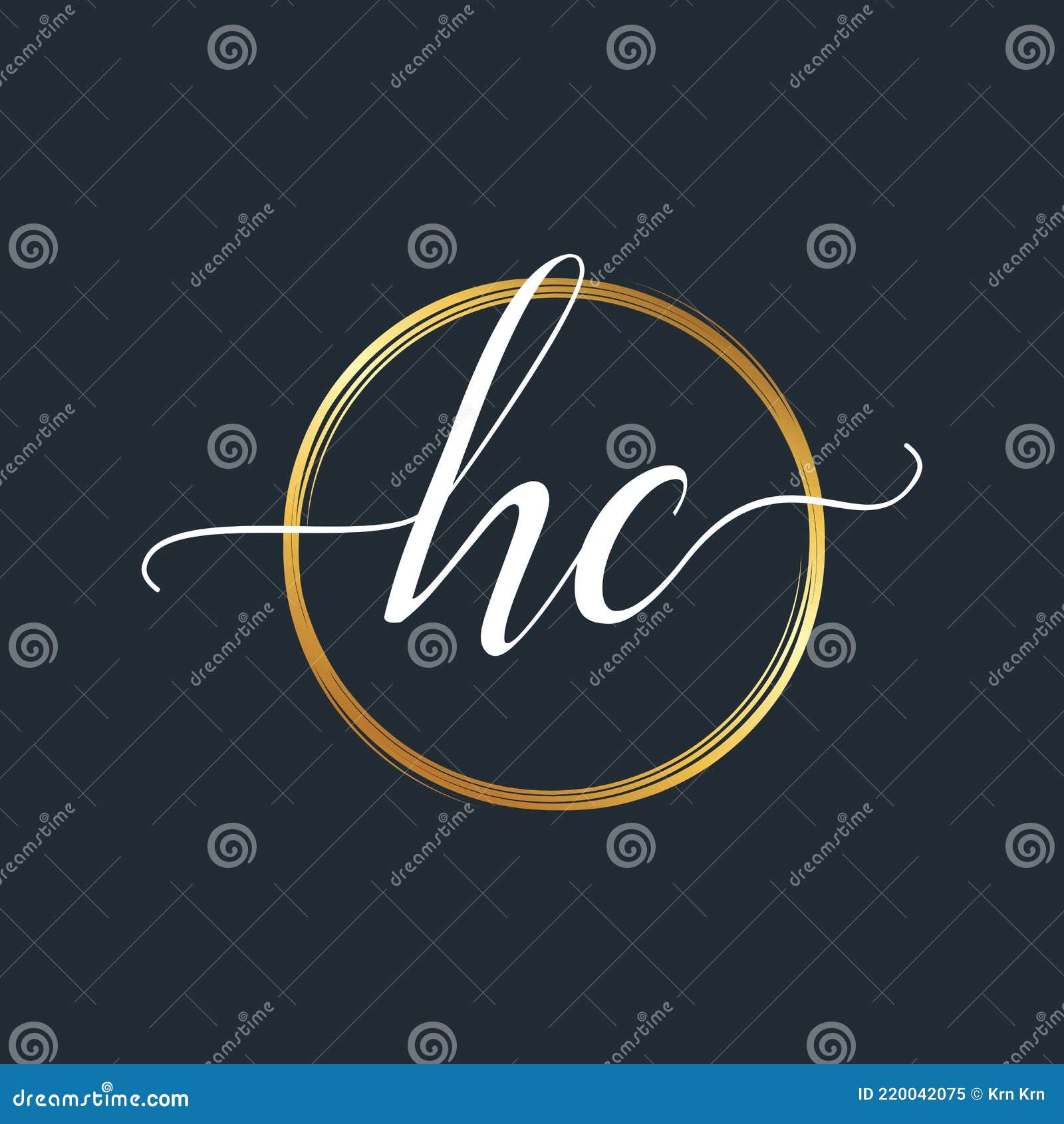 HC Initial Letter Handwriting Stylish Logo Designs Symbol Stock ...
