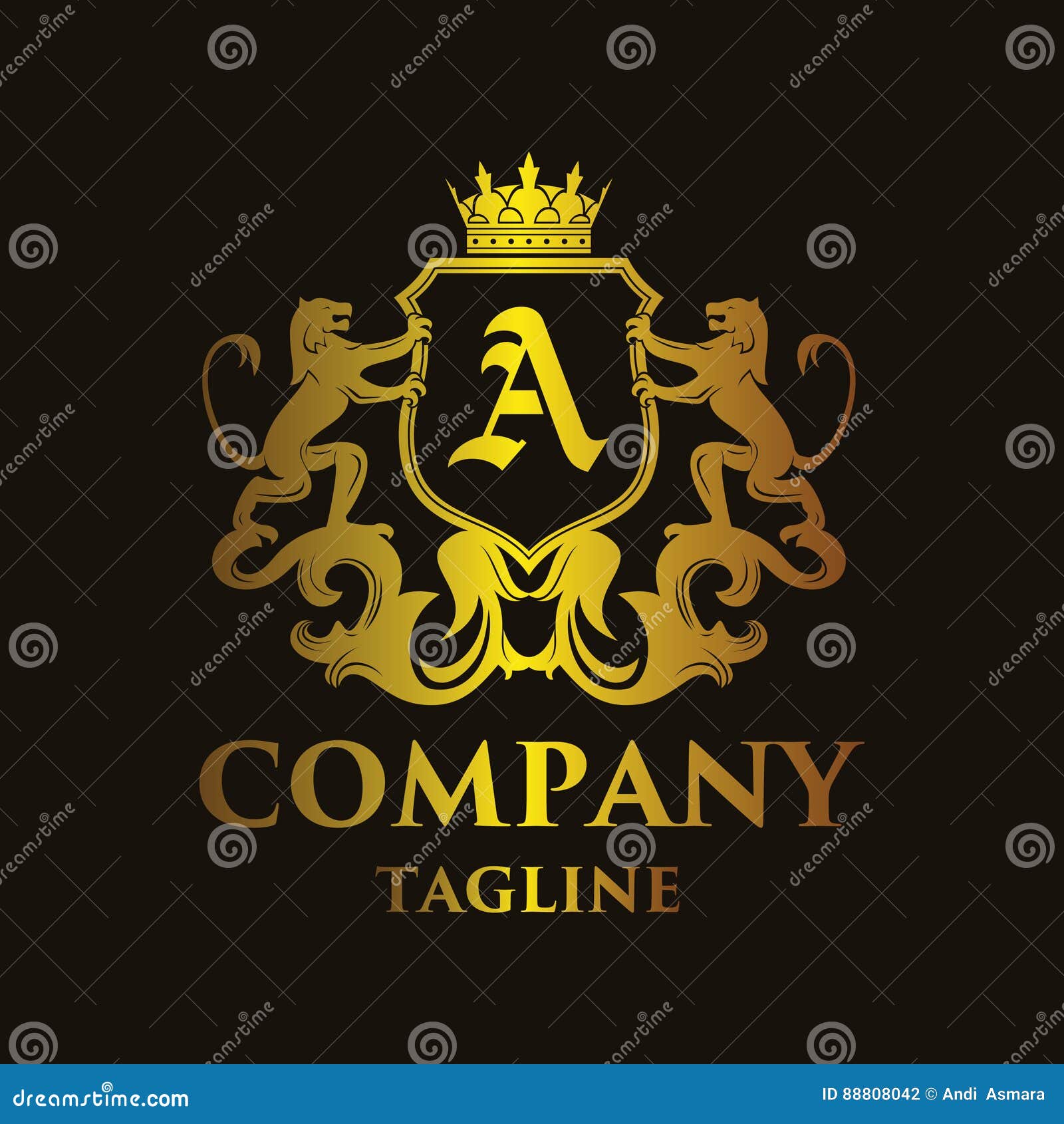 Luxury Letter `a` Logo stock vector. Illustration of classic - 88808042