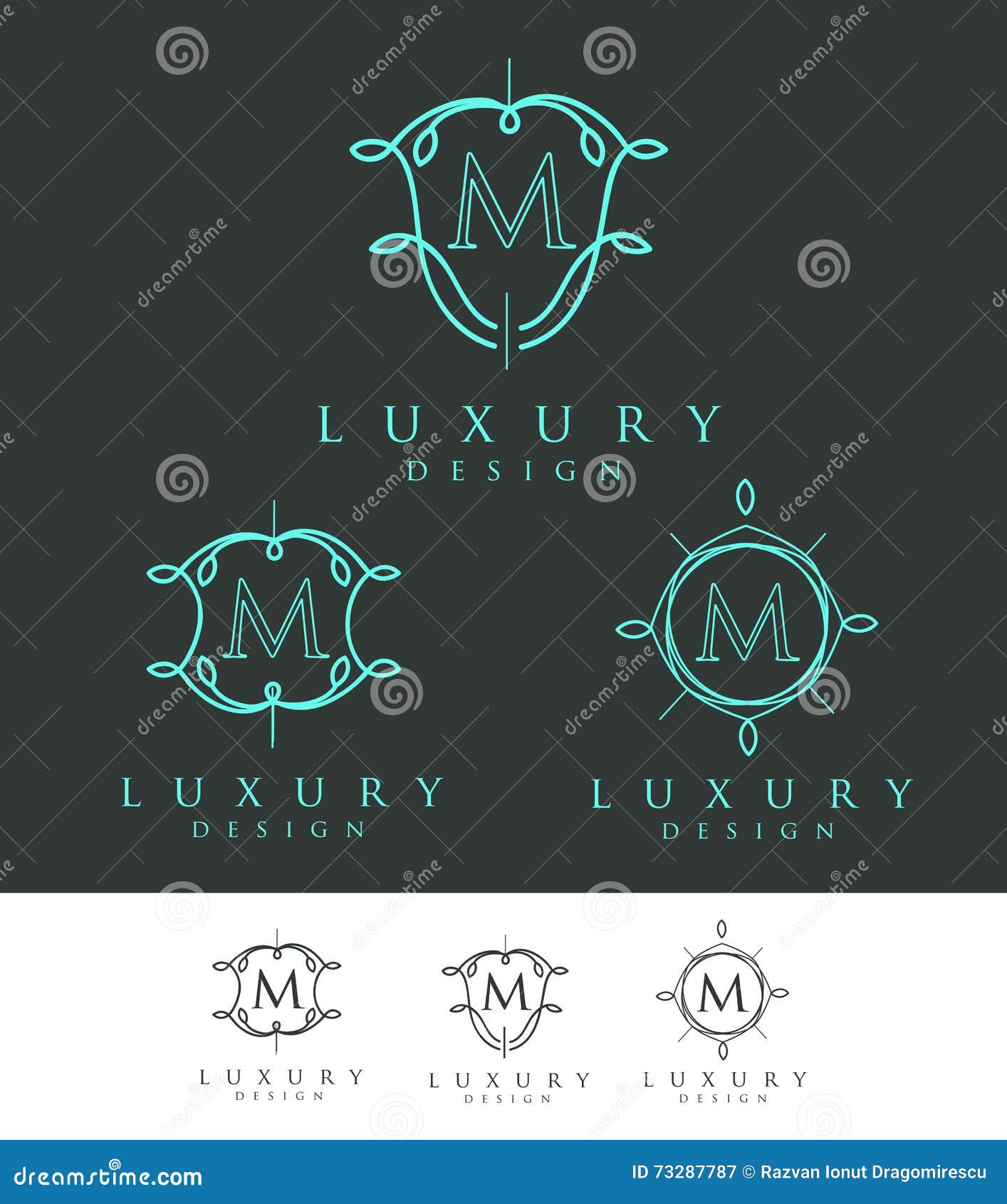 Luxury Letter Logo Monogram Stock Vector - Illustration of elegance ...