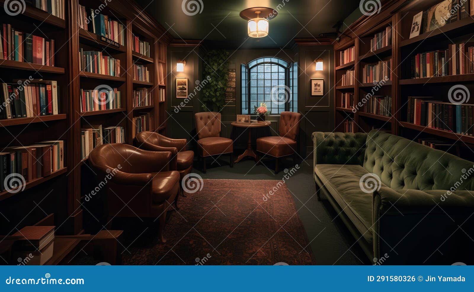 Luxury Library Interior. 3D Render. Vintage Style Stock Illustration ...