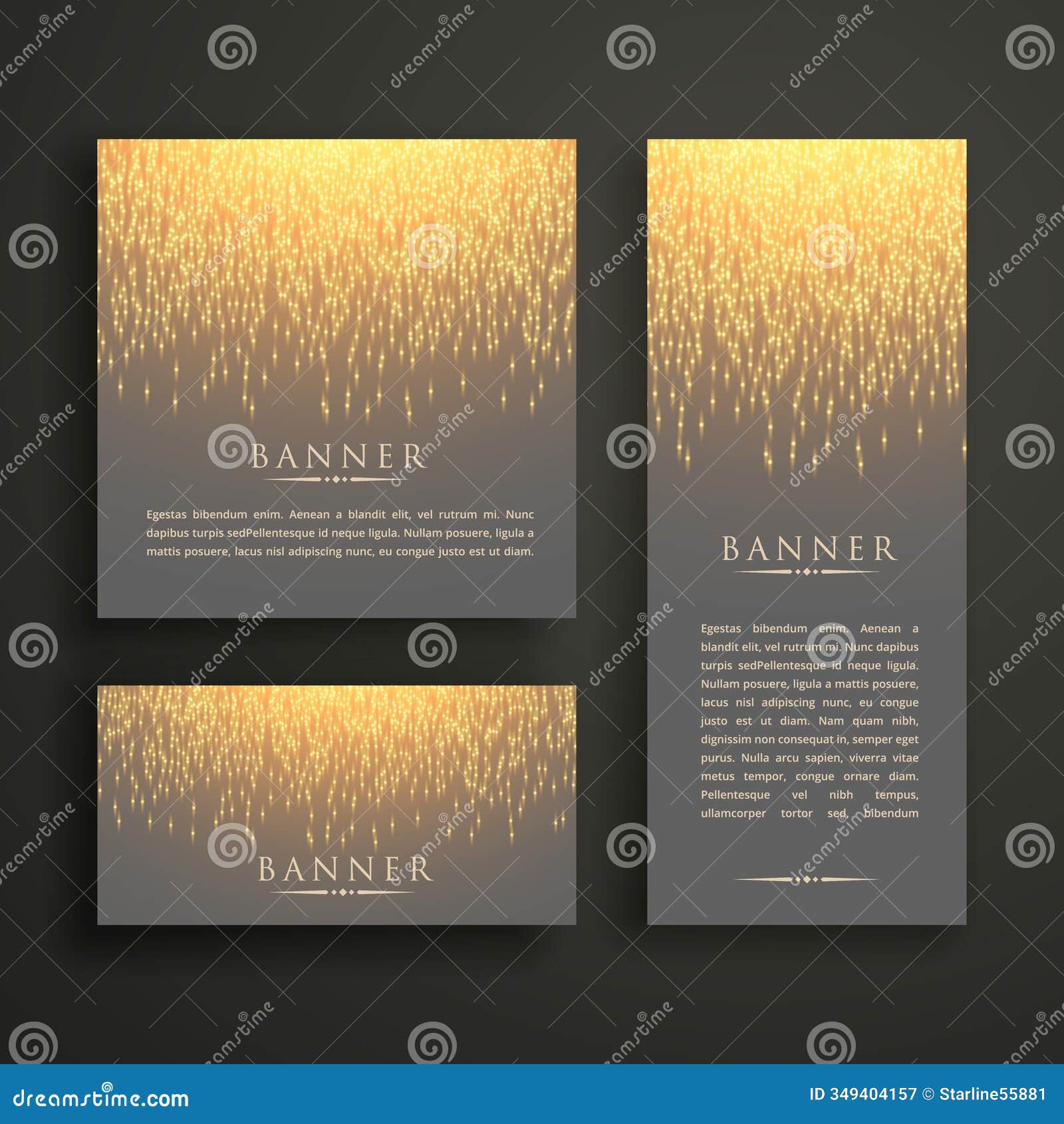 Luxury Light Sparkle Banner Card Design in Different Sizes Stock Vector ...