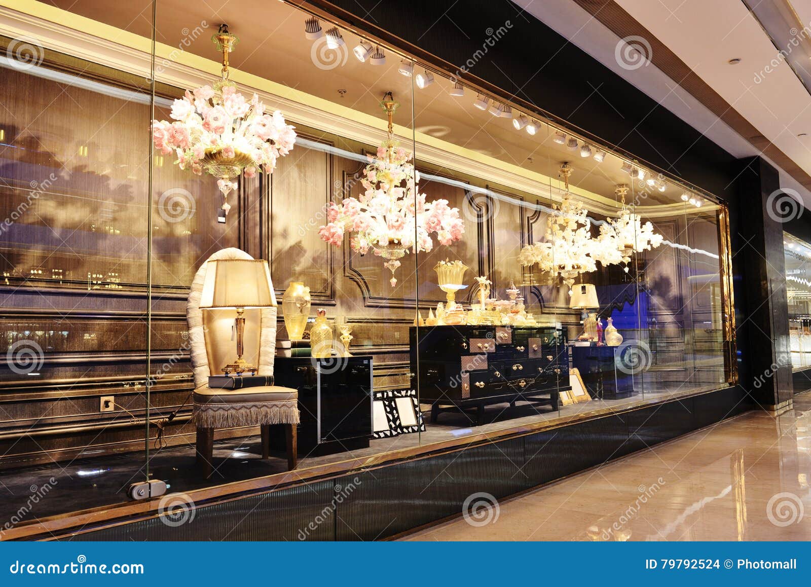 Luxury Lighting Shop Window Stock Photo - Image of abstract, indoor ...