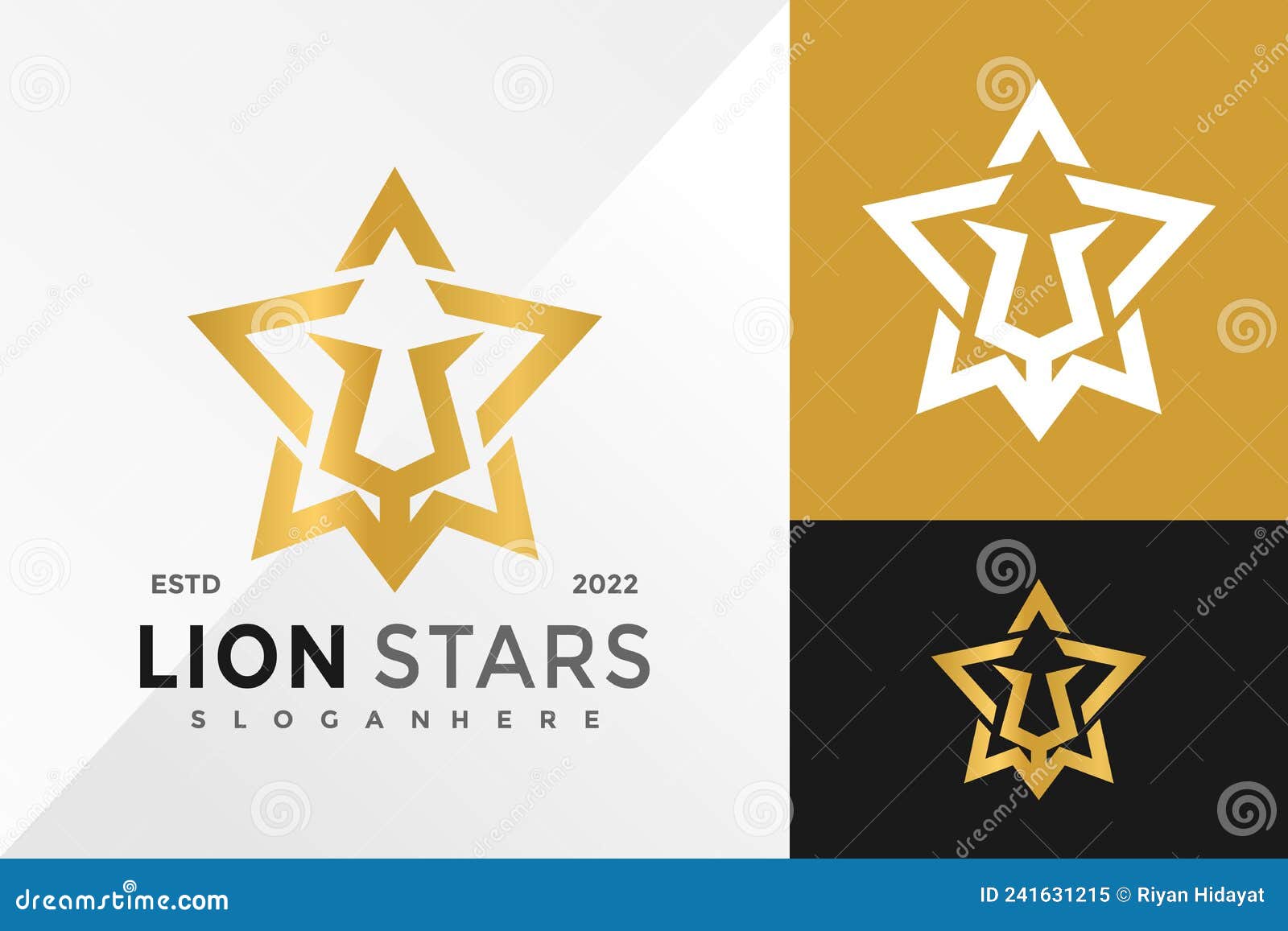 Luxury Lion Star Logo Design Vector Illustration Template Stock Vector ...