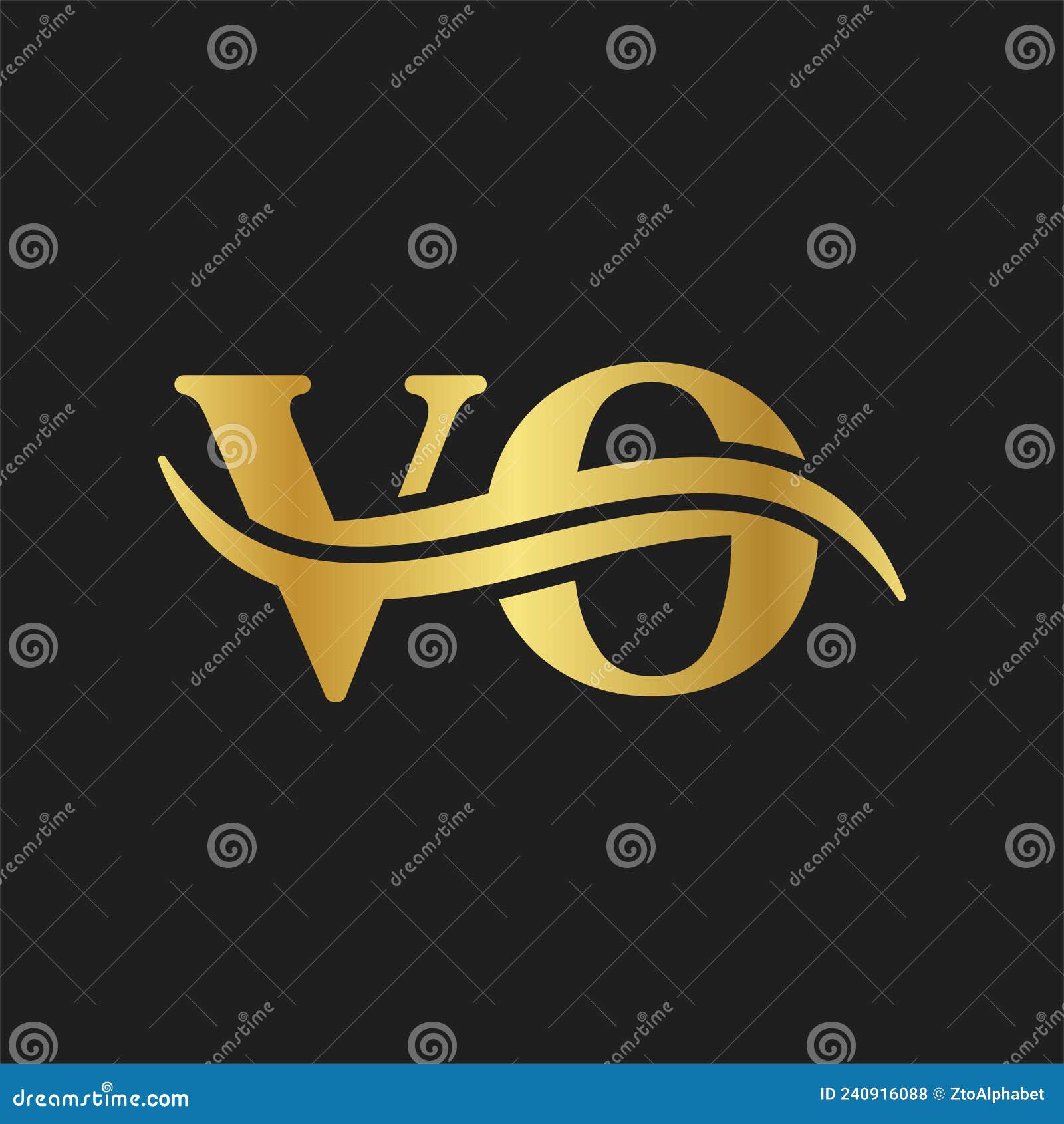 Luxury Logo VO Letter Monogram Wave Design Stock Vector - Illustration ...