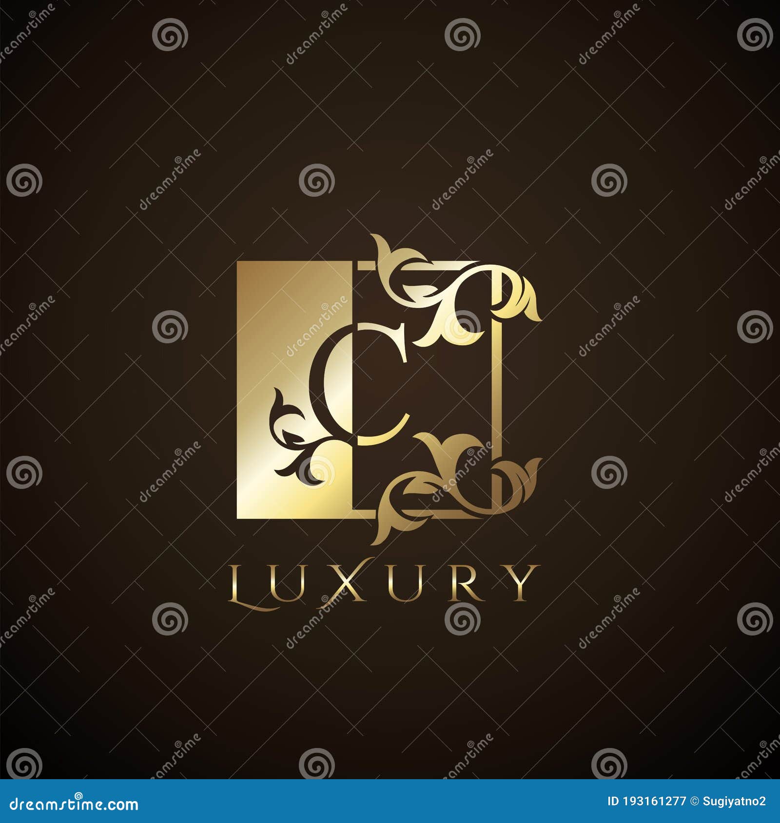 Luxury Logo Letter C Golden Square Vector Design Concept Stock Vector ...