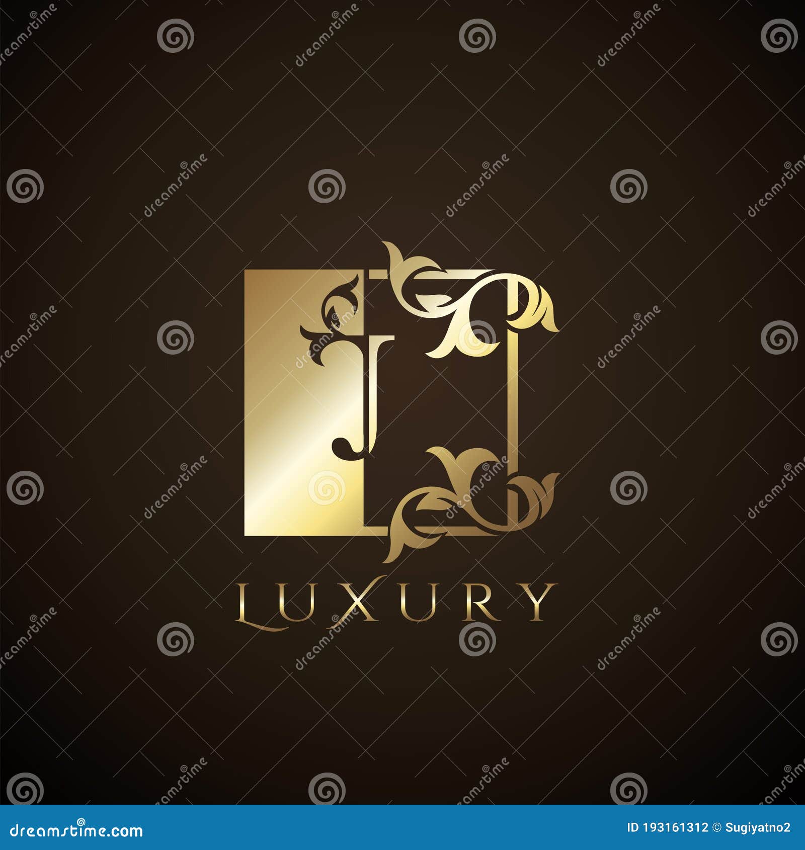 Luxury Logo Letter J Golden Square Vector Design Concept Stock Vector ...