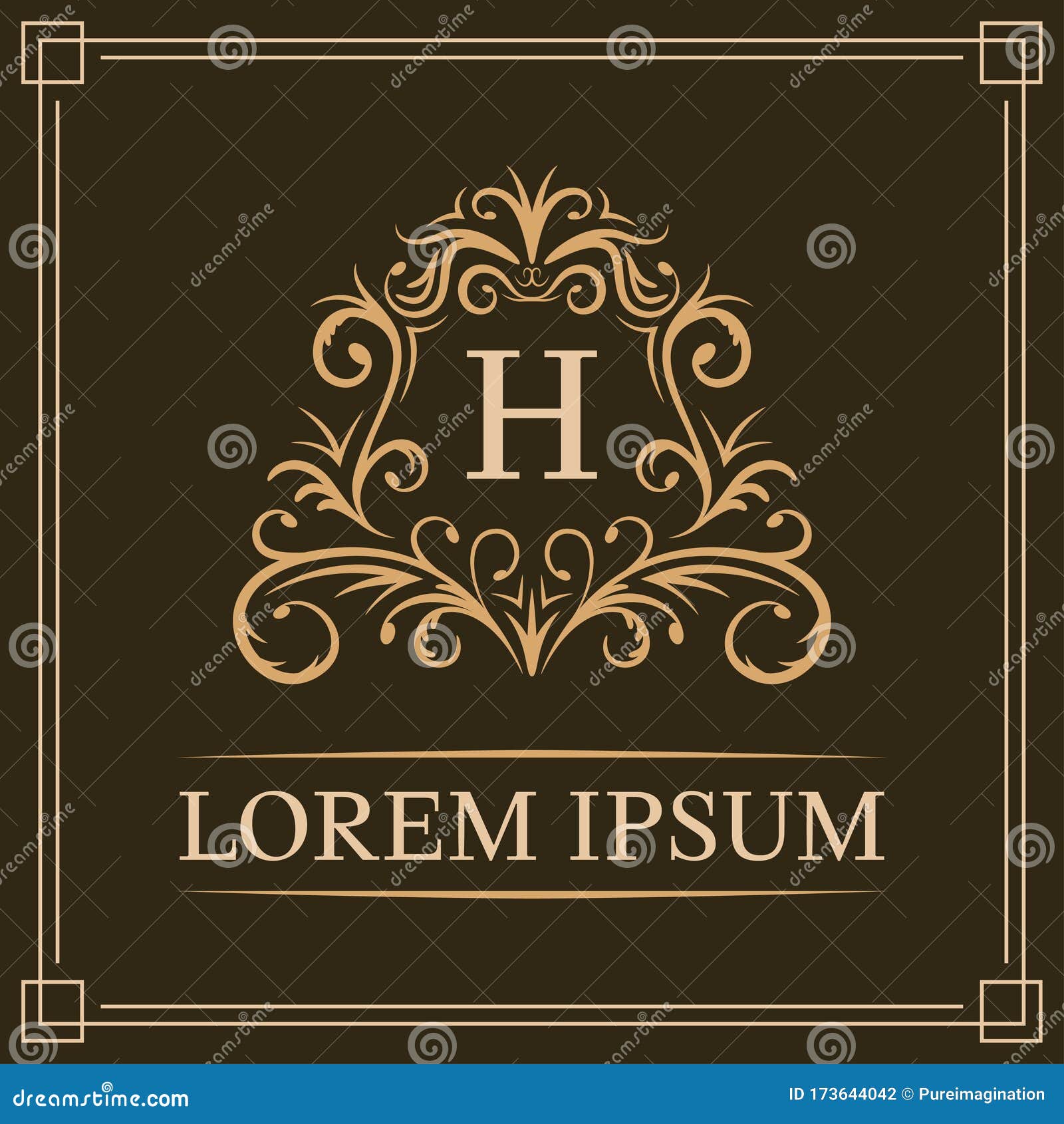 Luxury Logo Template, Letter H Logo Design, Vector Illustration Stock ...