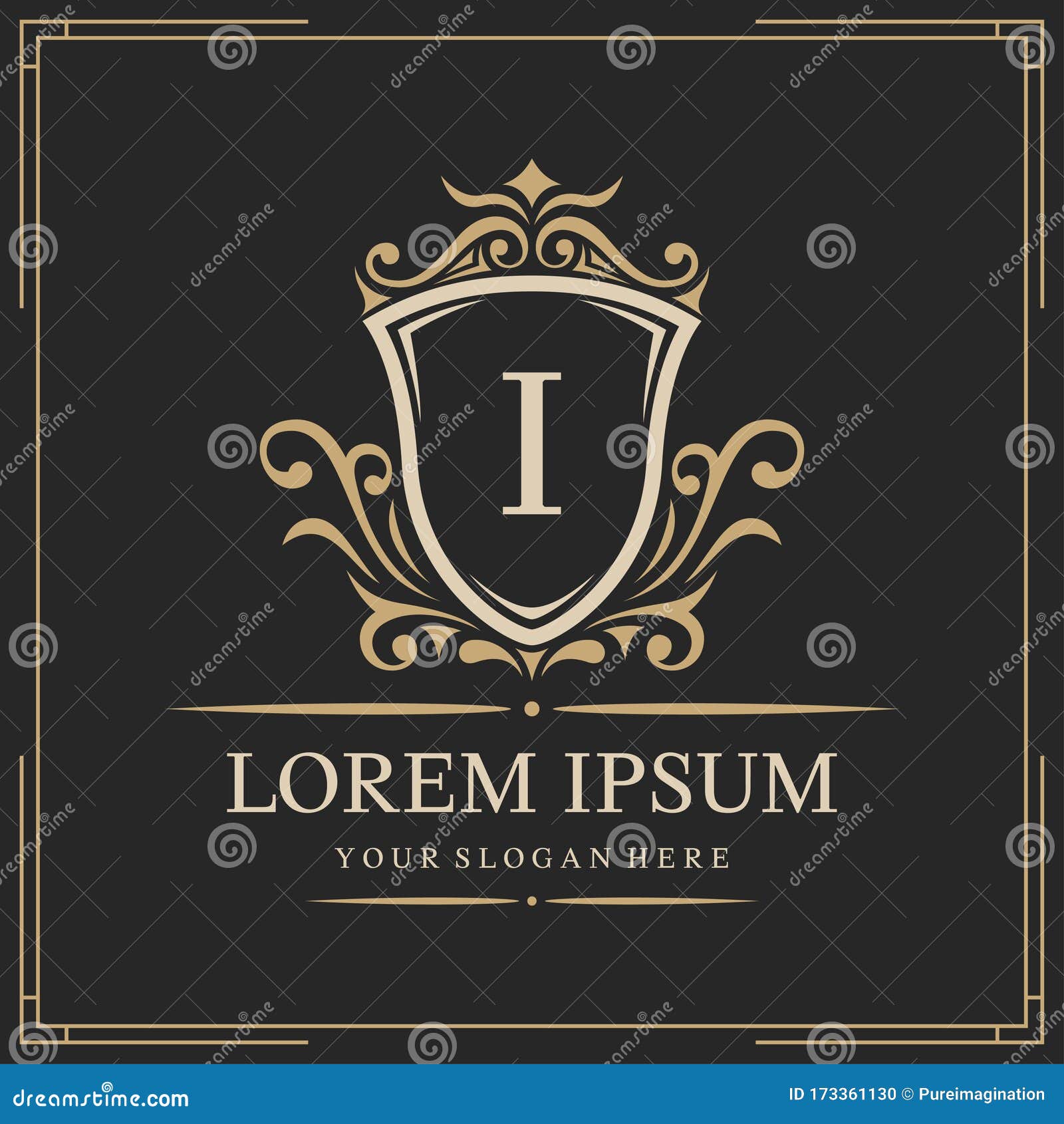 Luxury Logo Template, Letter I Logo Design Stock Vector - Illustration ...