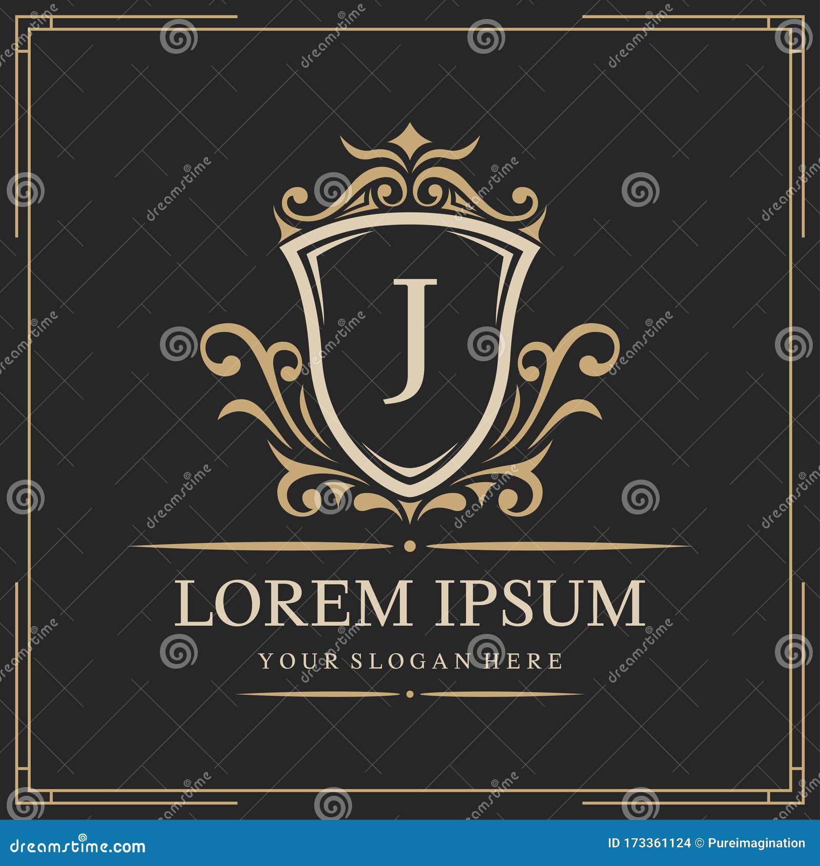 Luxury Logo Template, Letter J Logo Design Stock Vector - Illustration ...