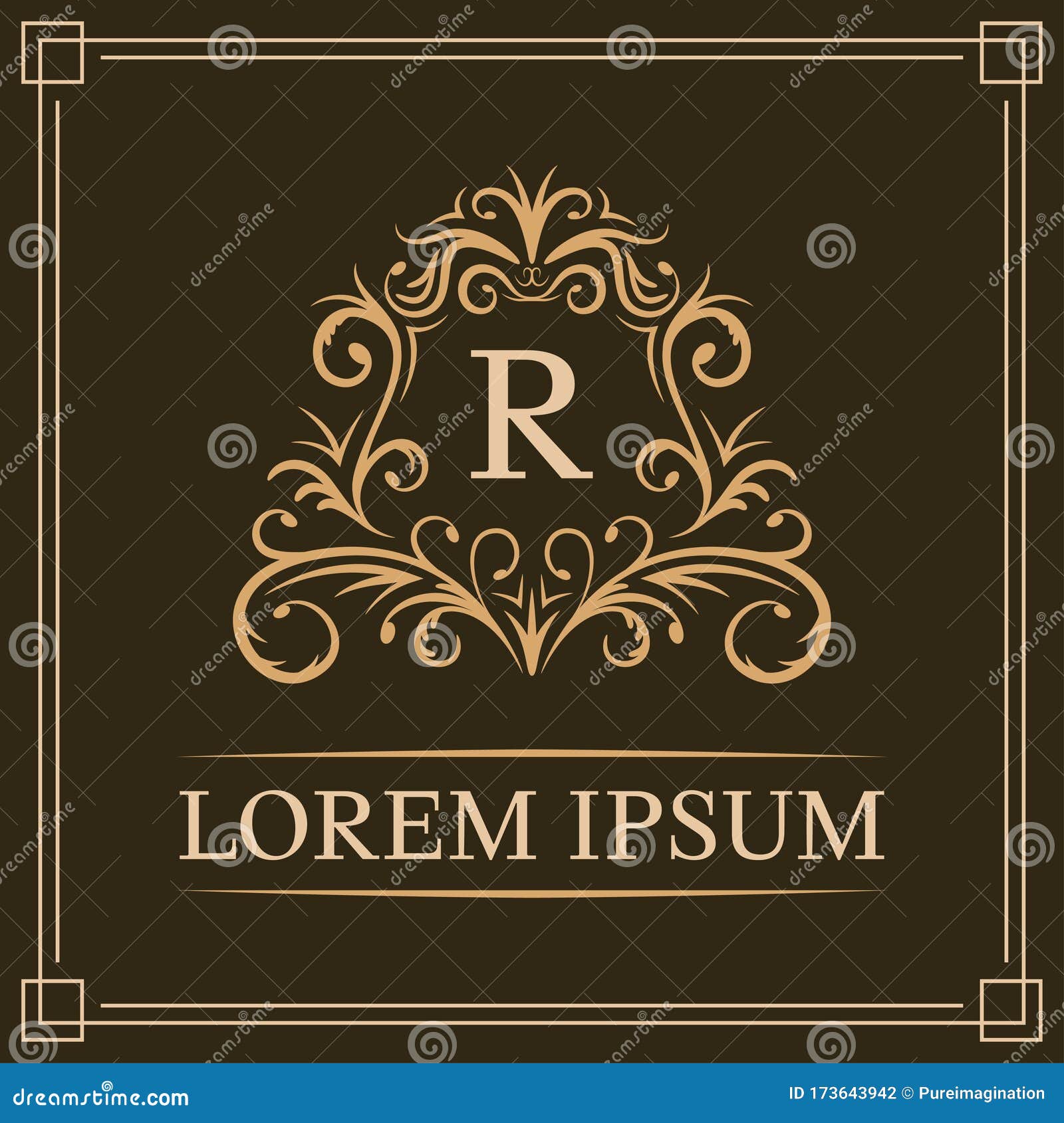 Luxury Logo Template, Letter R Logo Design, Vector Illustration Stock ...