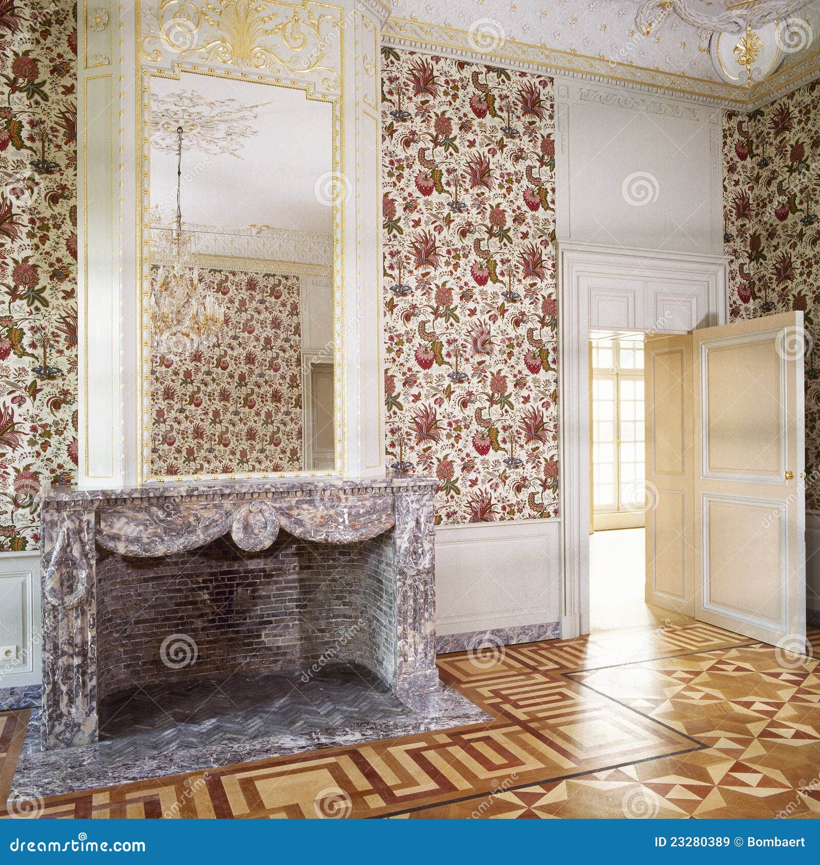 Luxury Louis XVI Styled Interior Stock Image - Image of silver, royal ...