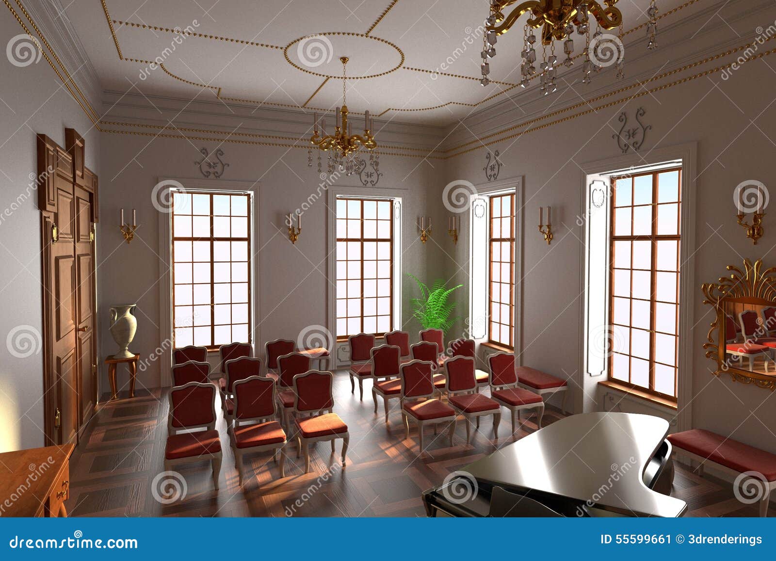 Luxury Manor Interior - Hall Stock Image | CartoonDealer.com #55599661