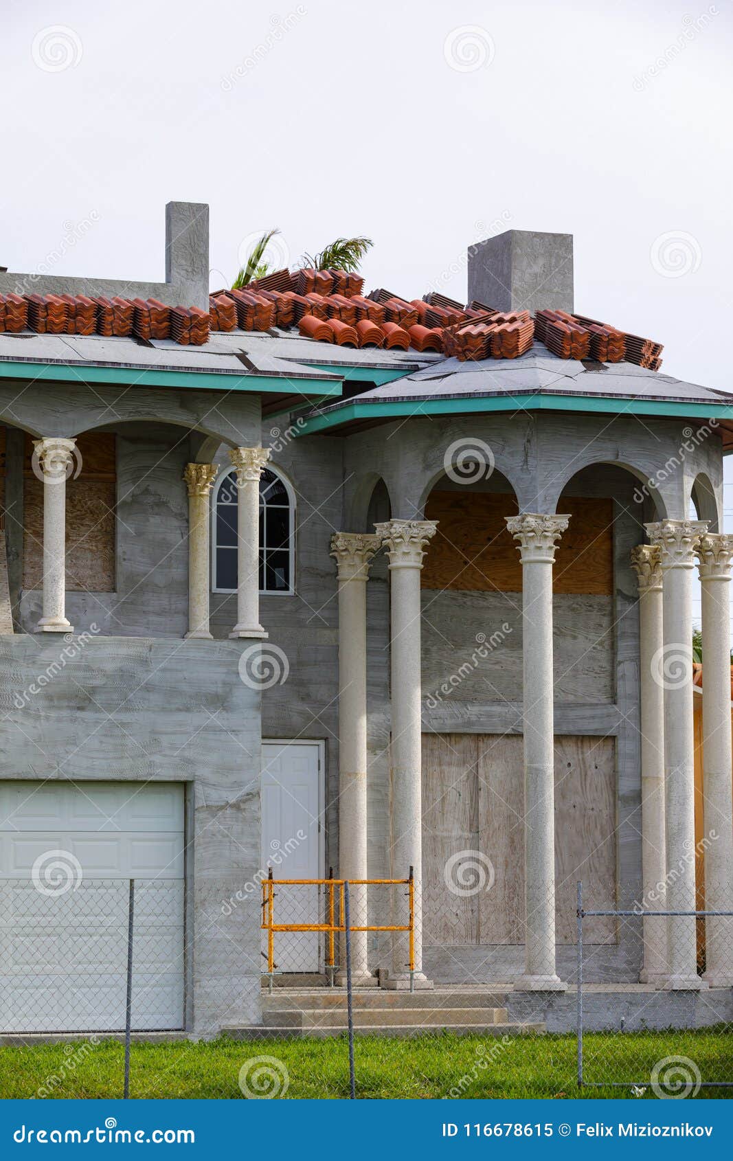 Luxury Mansion Construction South Florida Stock Image - Image of luxury ...