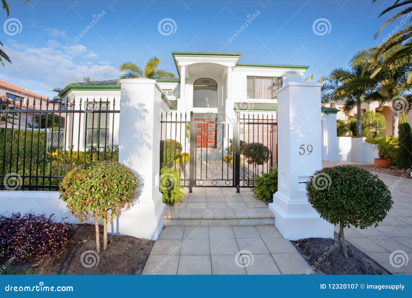 Luxury Mansion house front stock image. Image of leisure - 12320107