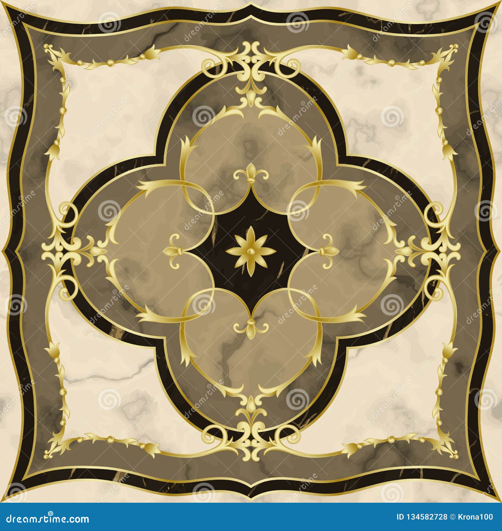 Luxury Beige Marble Mosaic Classic Seamless Pattern Stock Vector ...