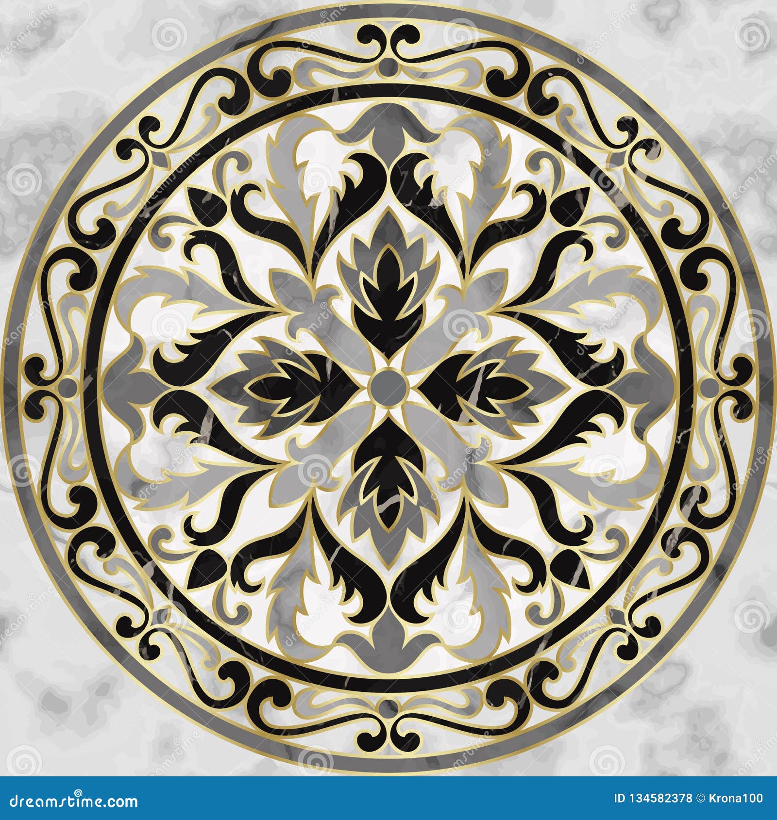 Luxury Gray Marble Mosaic Classic Seamless Pattern Stock Vector ...