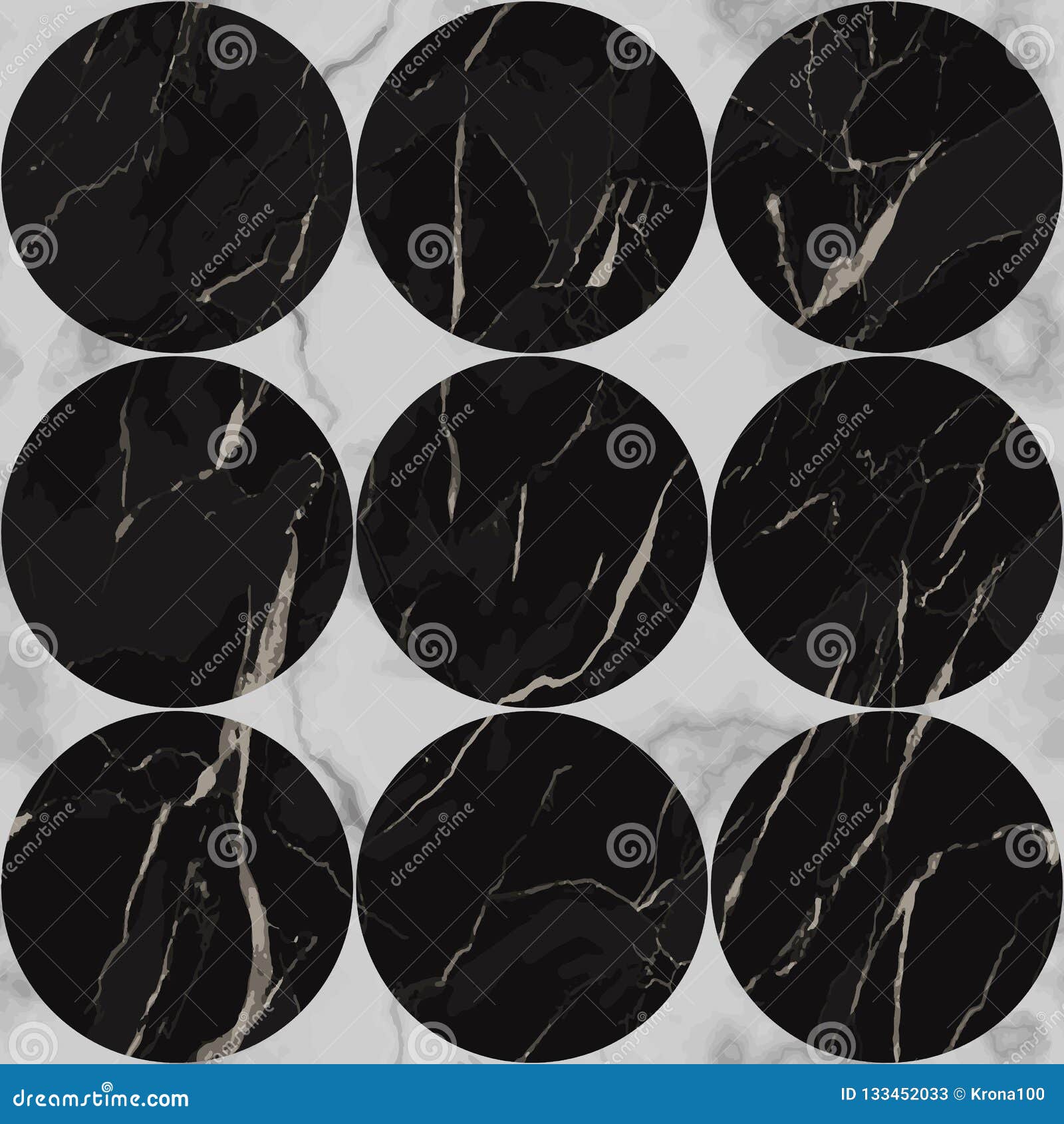 Luxury Marble Round Mosaic Tile Seamless Pattern Stock Vector ...