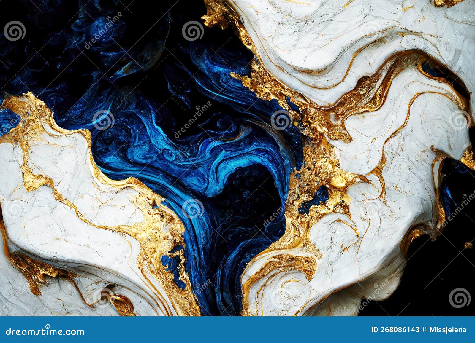 Luxury Marble Texture Background White, Blue and Gold. Natural Stone ...