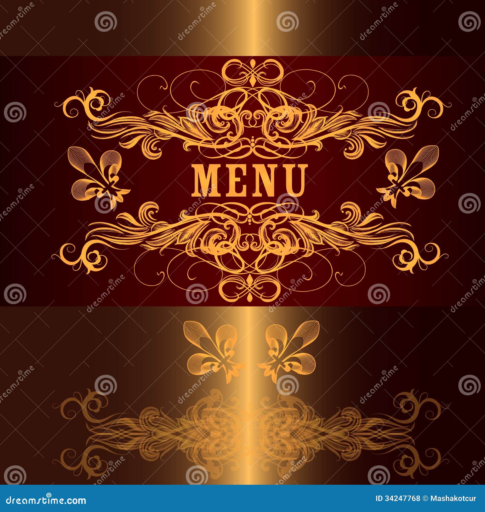 Luxury Menu Design in Vintage Style Stock Vector - Illustration of ...