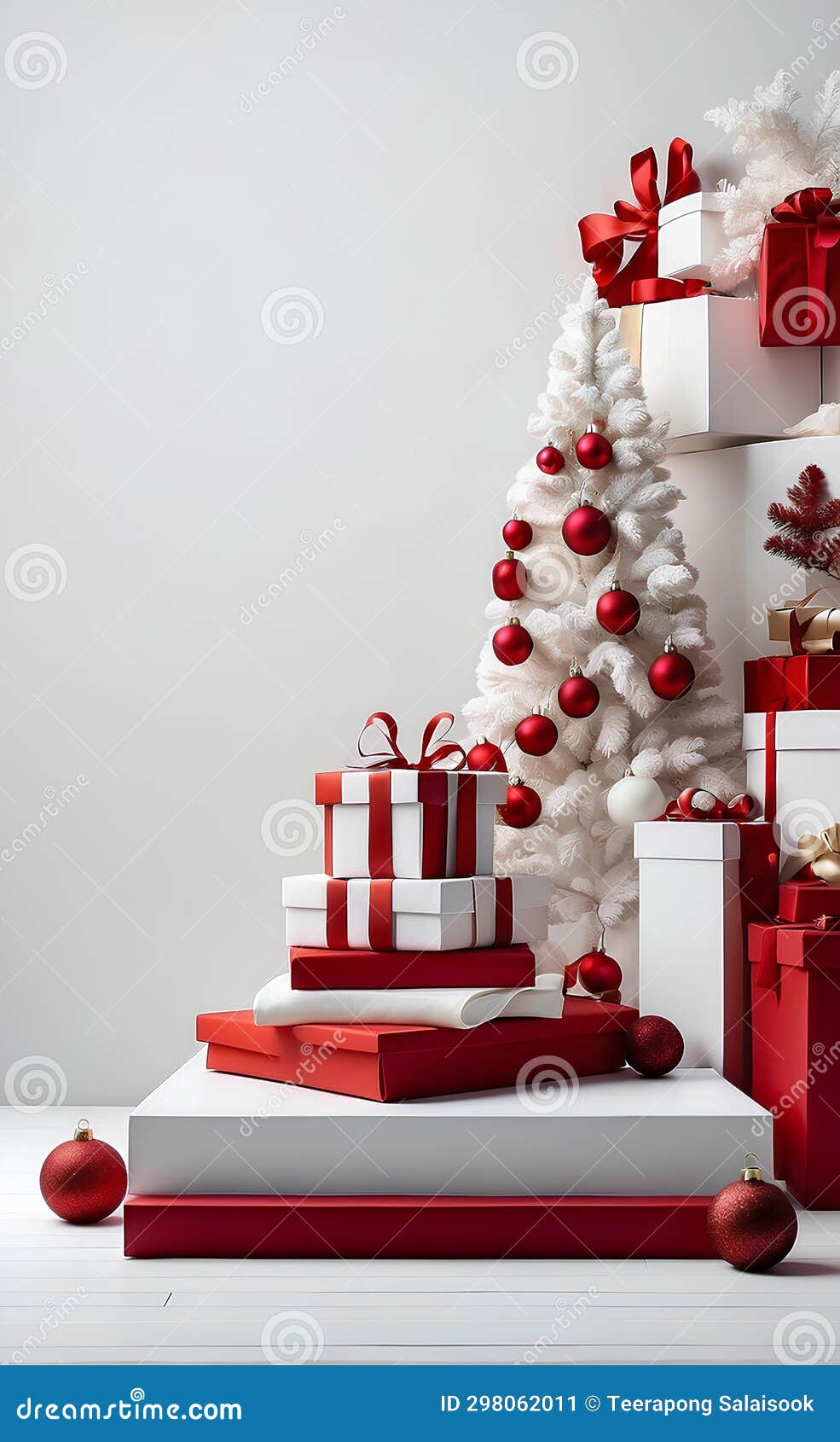 Luxury Merry Christmas Product Display Podium with Tree and Decoration ...