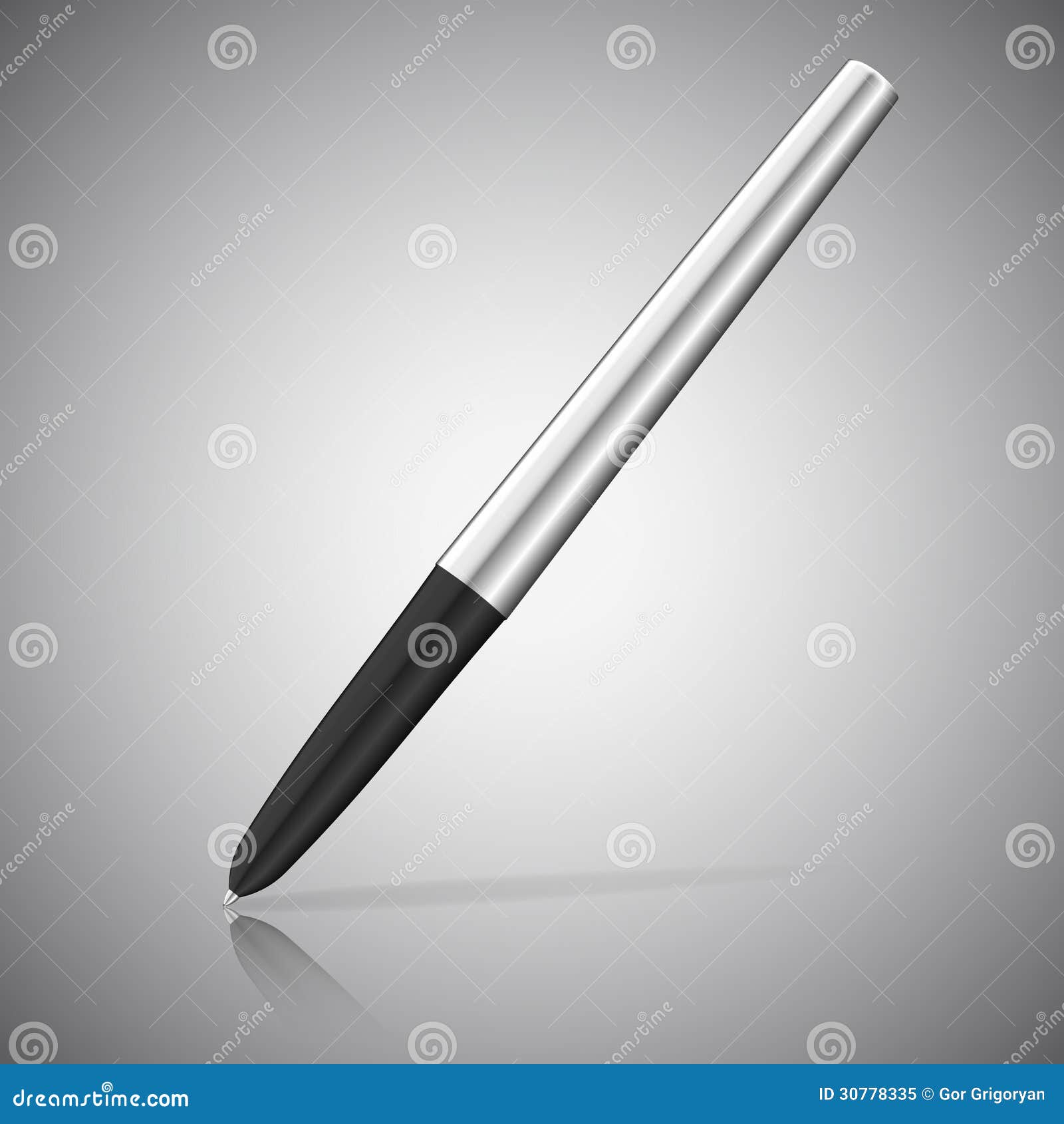 Luxury metallic ball pen stock vector. Illustration of white - 30778335