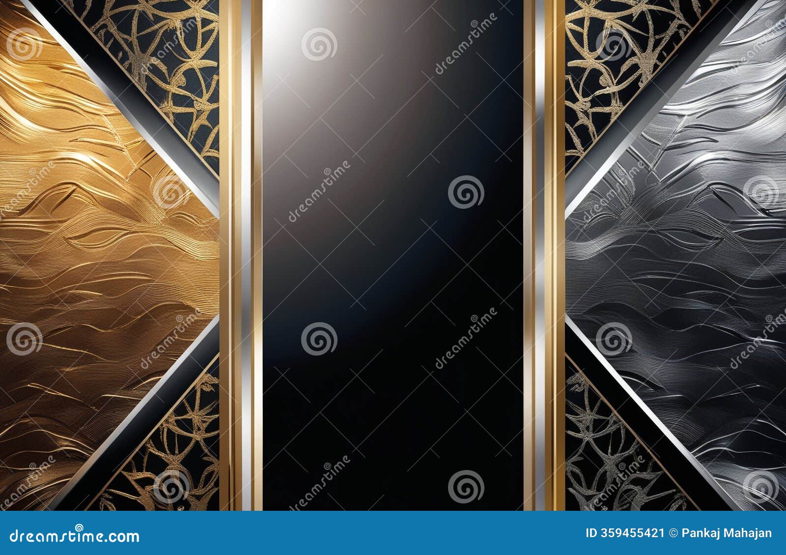 Luxury Metallic Bordered Design Stock Illustration - Illustration of ...