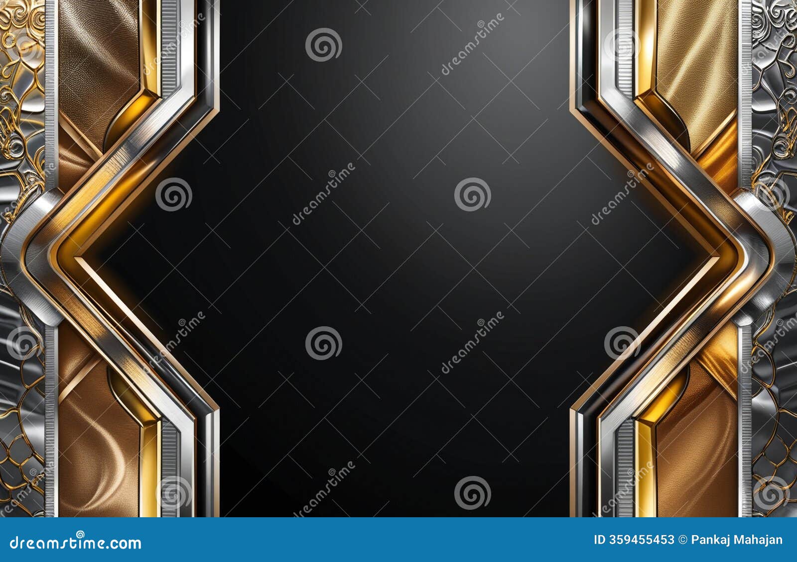 Luxury Metallic Bordered Design Stock Illustration - Illustration of ...