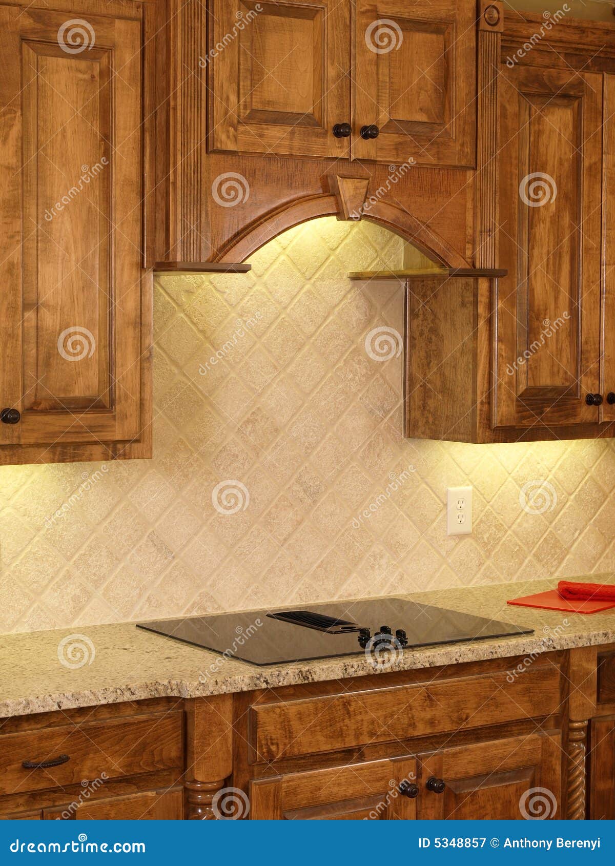 Luxury Model Home Maple Kitchen Cabinets 3 Stock Image - Image of ...