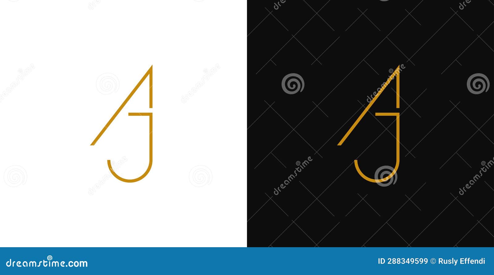 Luxury and Modern AJ Logo Design Stock Illustration - Illustration of ...