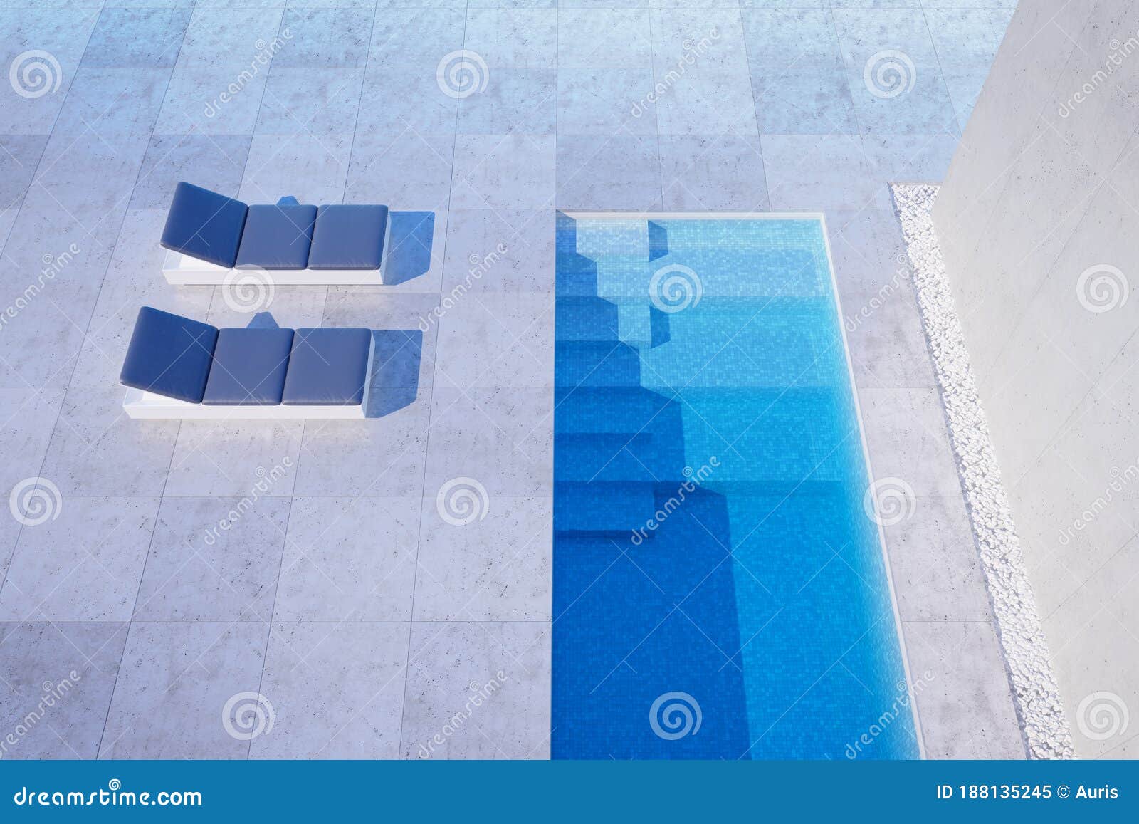 Luxury Modern Backyard with a Swimming Pool, 3d Rendering Stock ...