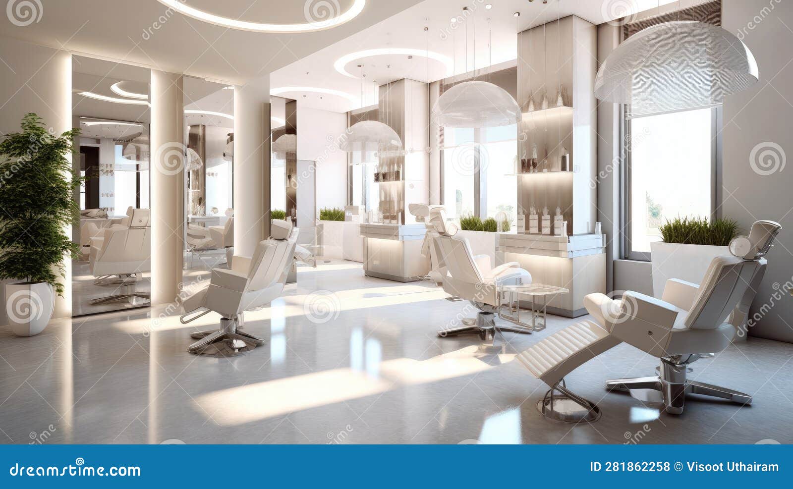 Luxury Modern Bright Interiors Salon Interior Stock Illustration ...