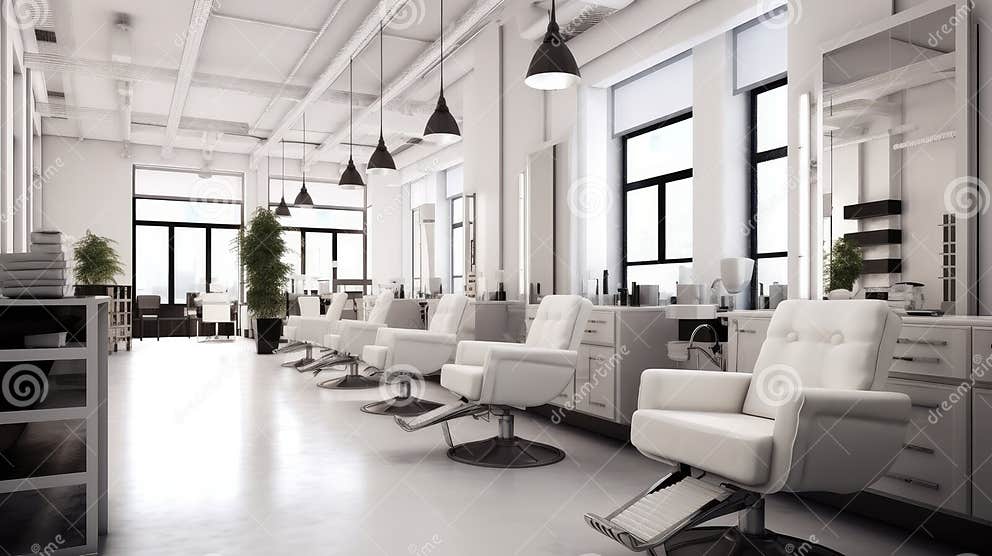 Luxury Modern Bright Interiors Salon Interior Stock Illustration ...