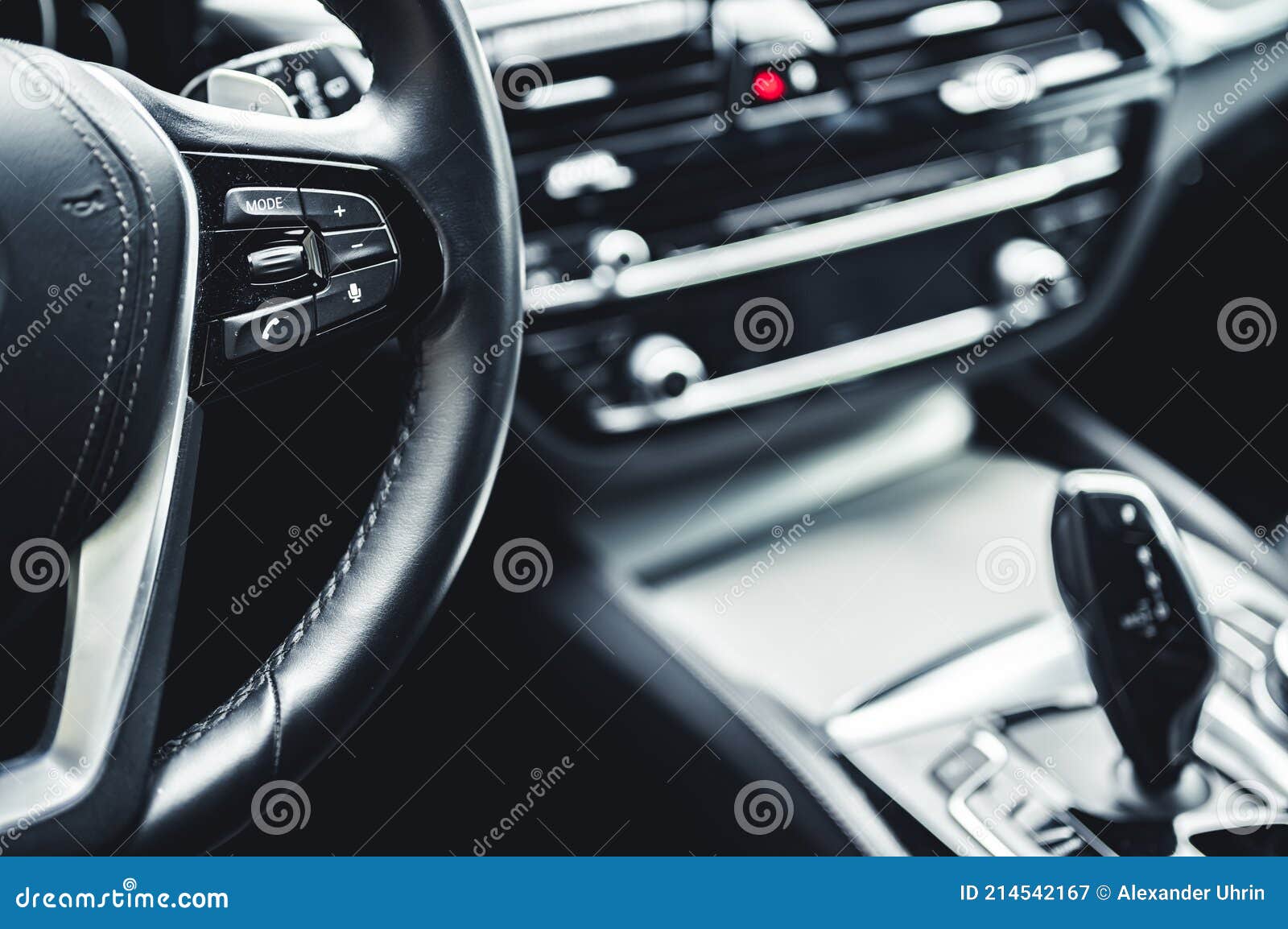 Luxury Modern Car Interior. Automatic Gearbox Lever; Automatic ...