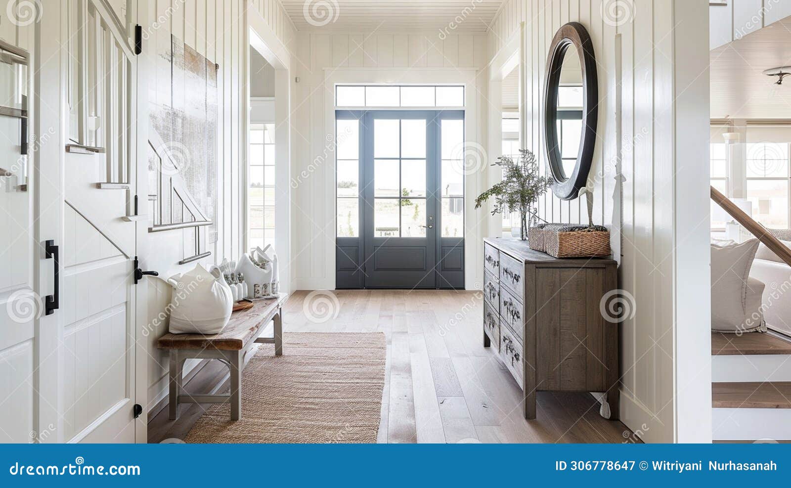 Luxury Modern Farmhouse Entryway, Farmhouse Interior. Generative Ai ...