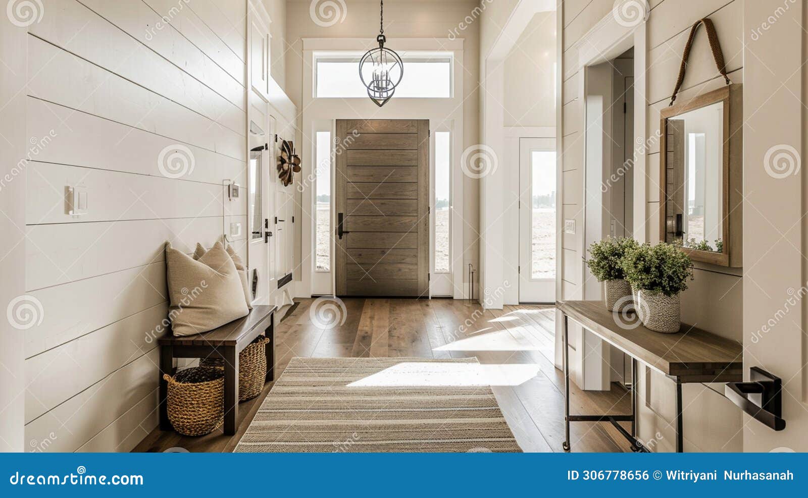 Luxury Modern Farmhouse Entryway, Farmhouse Interior. Generative Ai ...