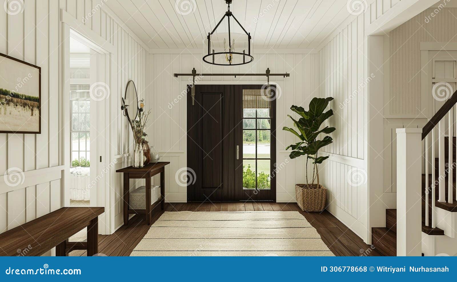 Luxury Modern Farmhouse Entryway, Farmhouse Interior. Generative Ai ...