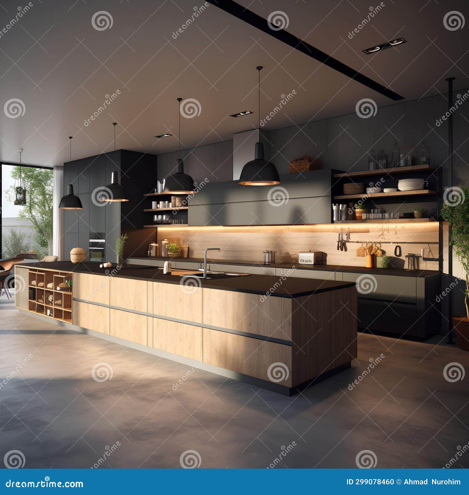 Luxury Modern Kitchen Concept Stock Photo - Image of interior, industry ...