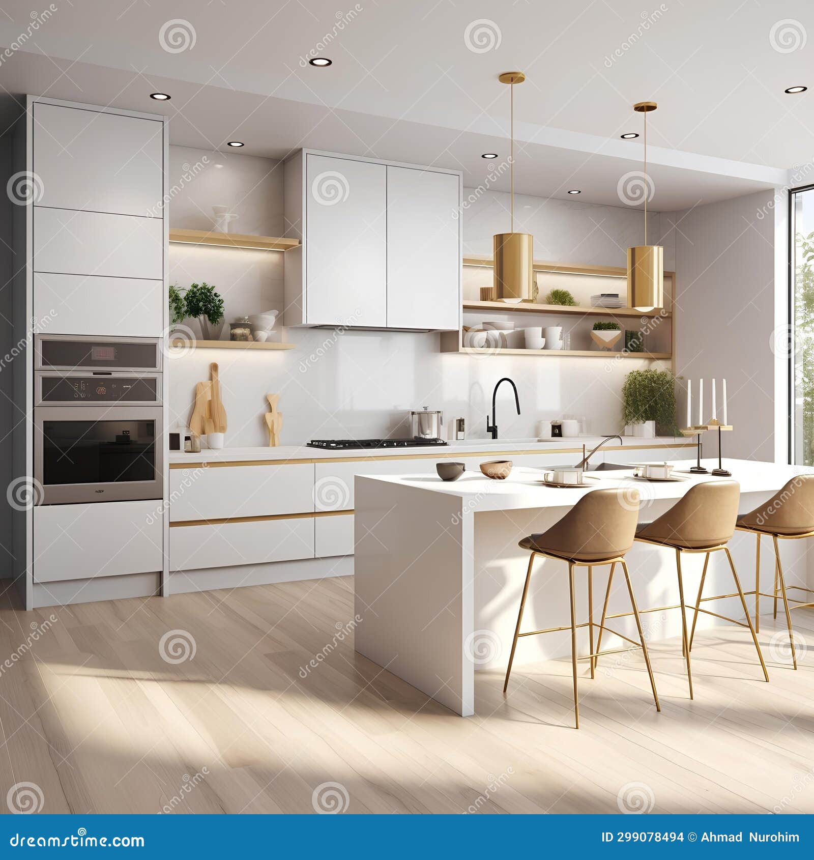 Luxury Modern Kitchen Concept Stock Photo - Image of cabinets ...