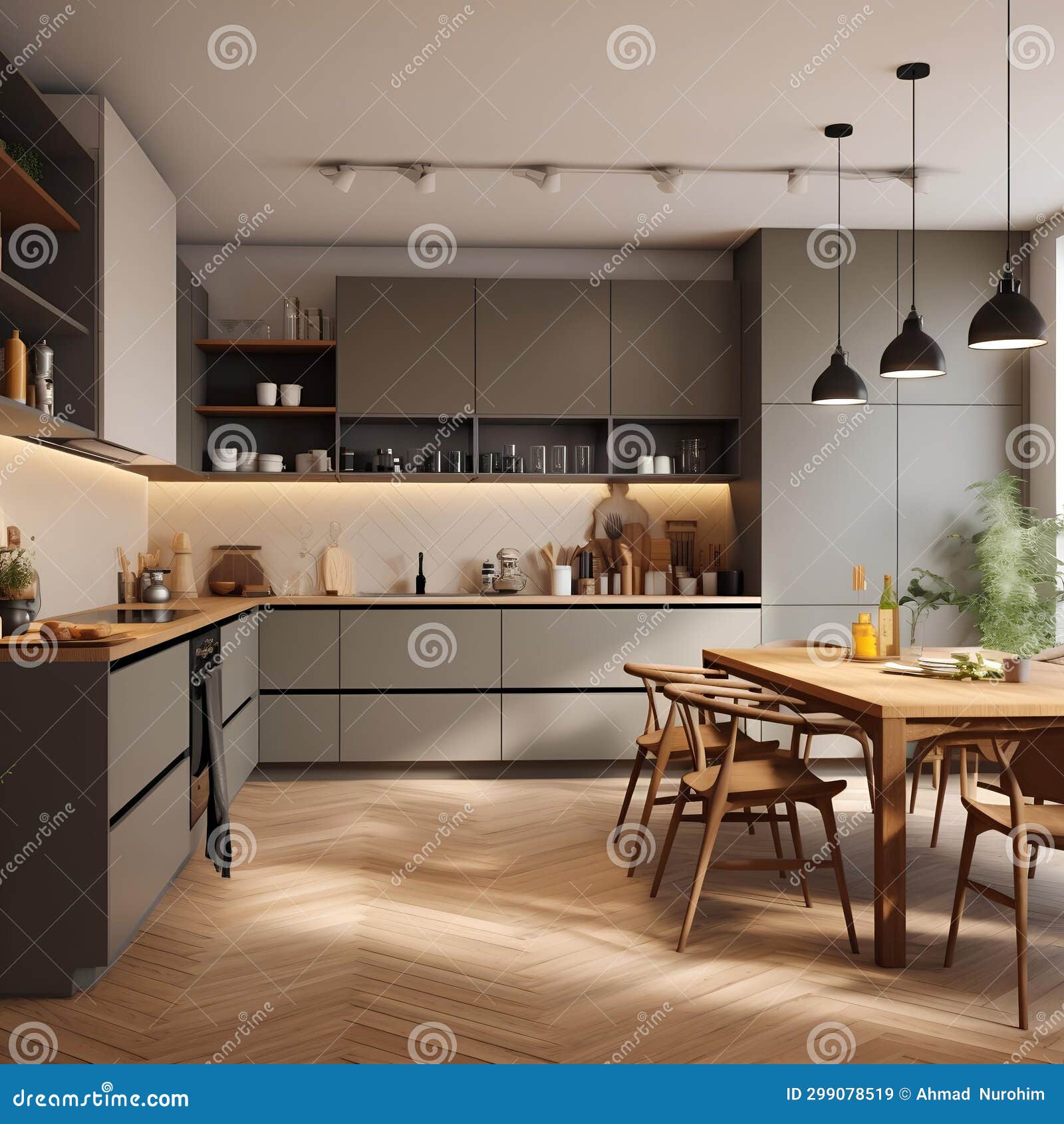 Luxury Modern Kitchen Concept Stock Image - Image of interior ...