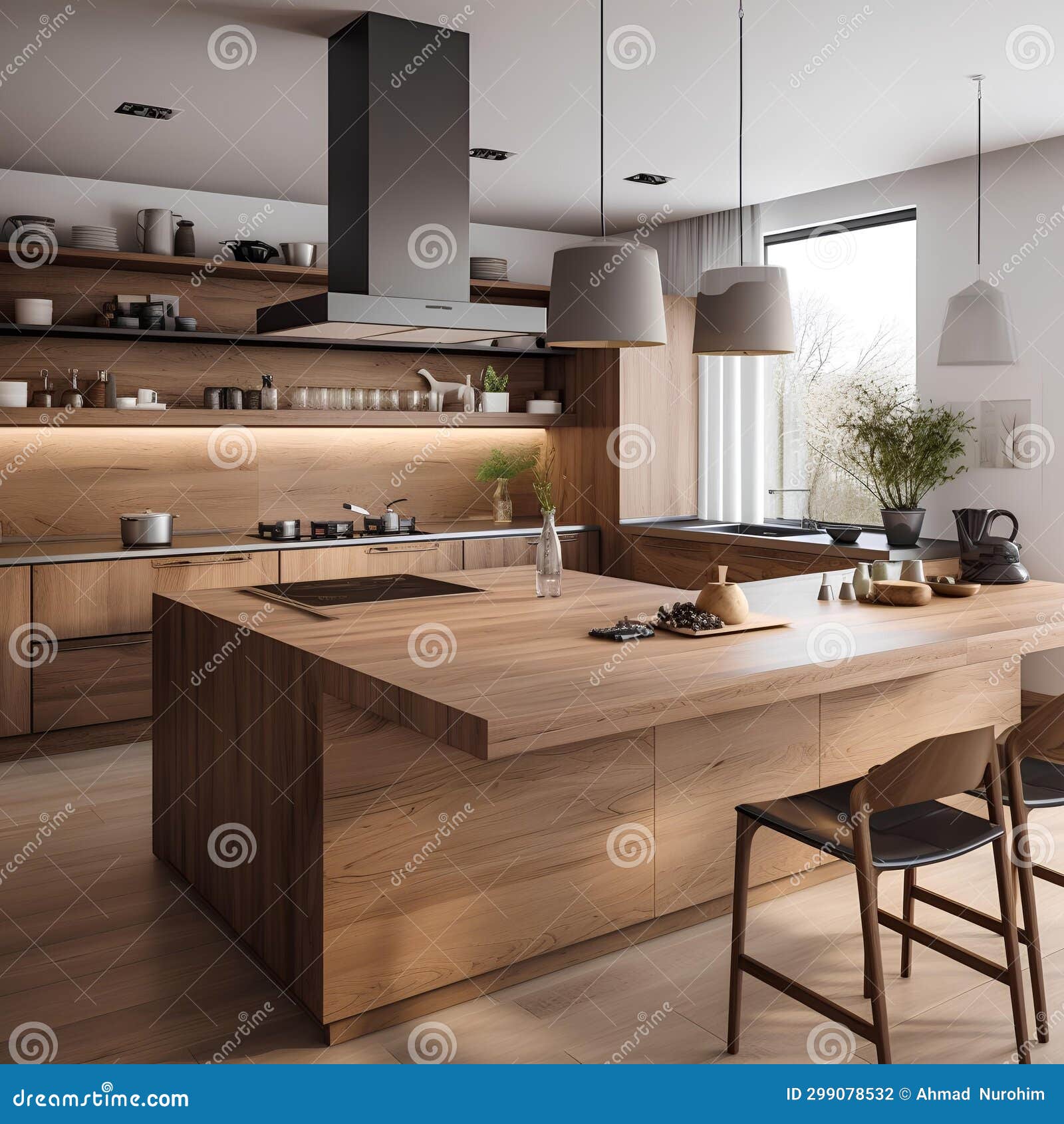 Luxury Modern Kitchen Concept Stock Photo - Image of floor, granite ...
