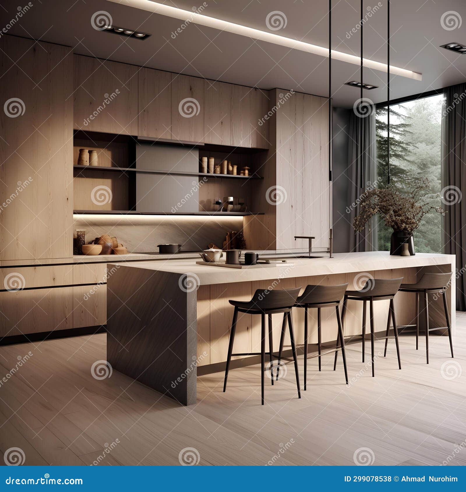 Luxury Modern Kitchen Concept Stock Photo - Image of interior, chairs ...