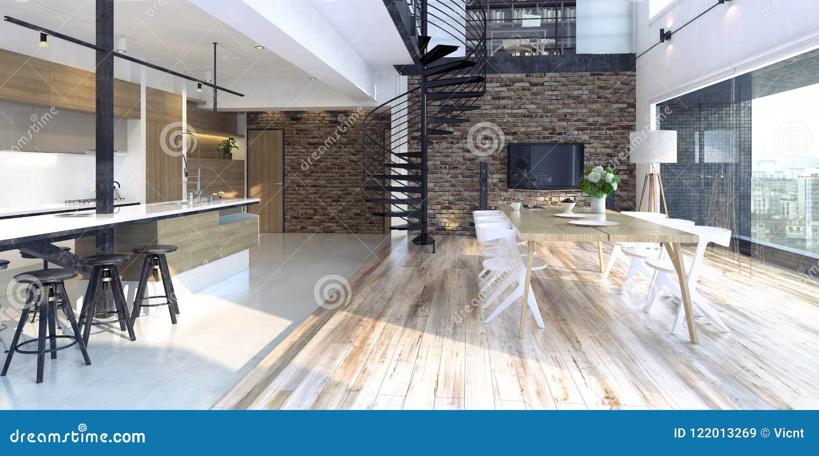 Luxury modern loft stock illustration. Illustration of luxury - 122013269