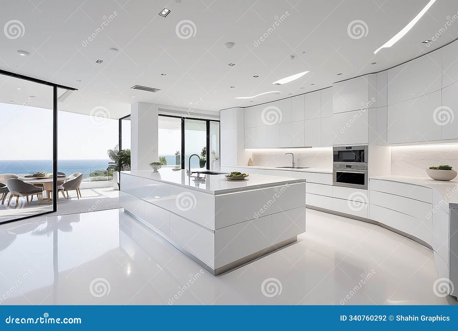 Luxury Modern Pure White Dream Kitchen that is Totally Spotless Stock ...