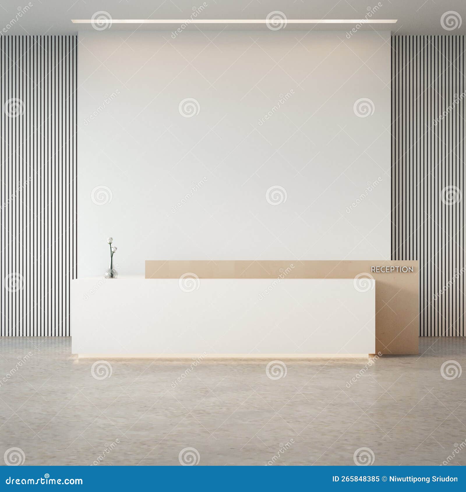 Luxury Modern Reception Desk - 3D Rendering Stock Illustration ...