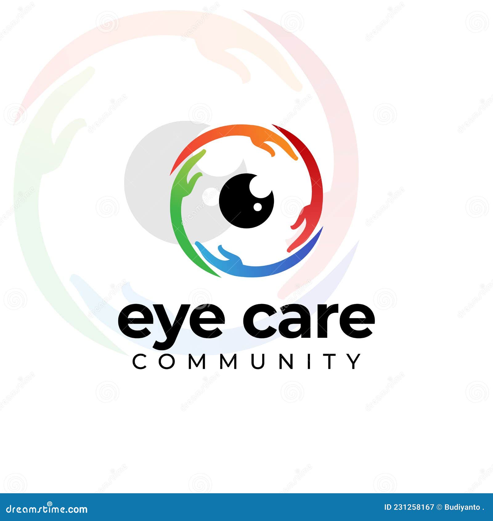 Eye Care Community Logo, Creative Vector Abstract Hand Round Eye Stock ...