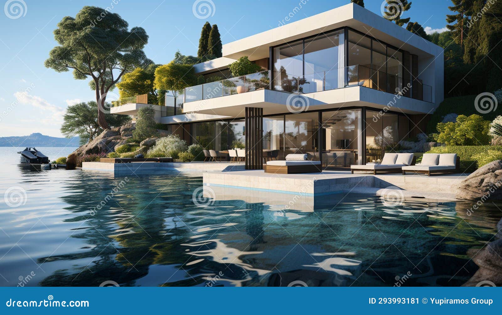 Luxury Modern Villa with Infinity Pool, Surrounded by Nature Generated ...